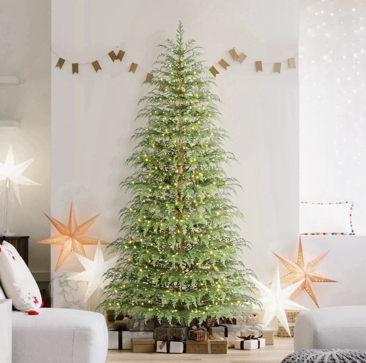 My Texas House 7.5ft Cypress Pre-Lit LED Christmas Tree 500 Twinkle ...
