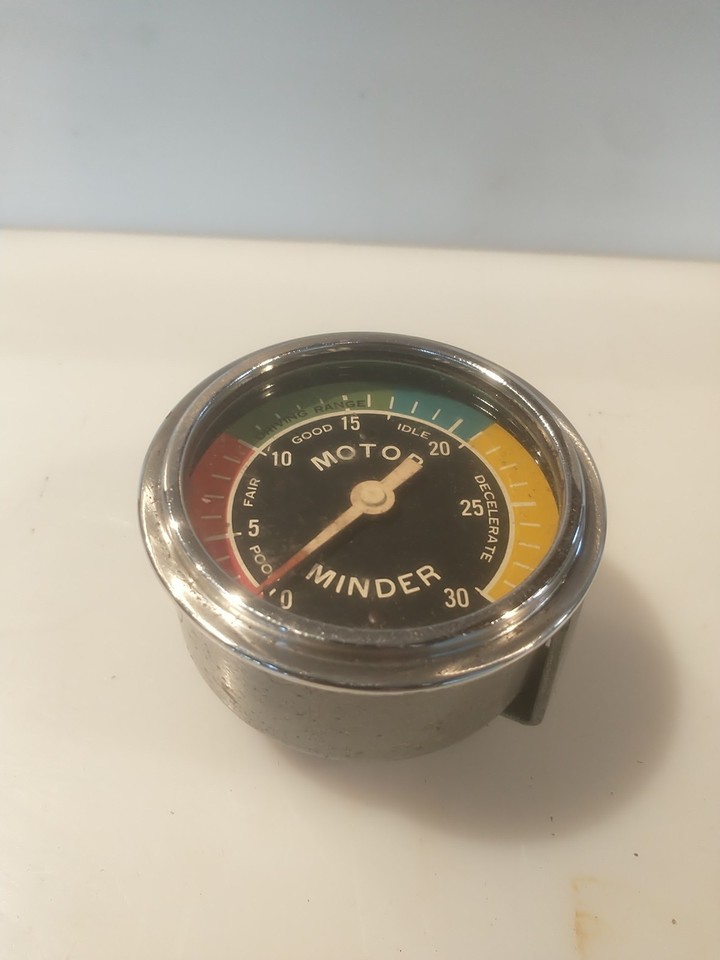 STEWART WARNER MOTOR MINDER VACUUM GAUGE HOT RAT ROD LOWRIDER KUSTOM ...