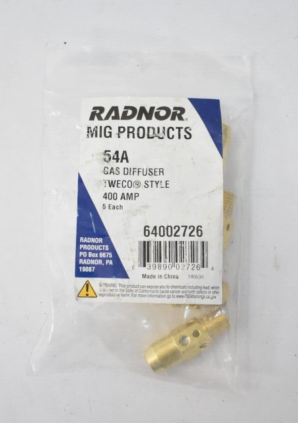 Radnor 64002726 Tweco Style 54a Gas Diffuser 400amp for sale online | eBay