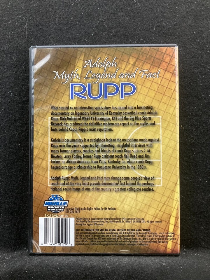Adolph Rupp: Myth Legend & Fact (DVD, 2006) 825452501796 | eBay