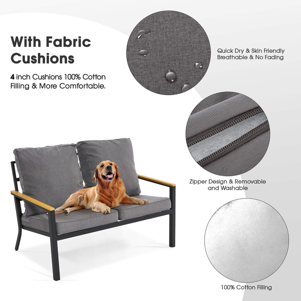 MCombo 4 Pieces Patio Furniture Sets, Outdoor Conversation Set with ...