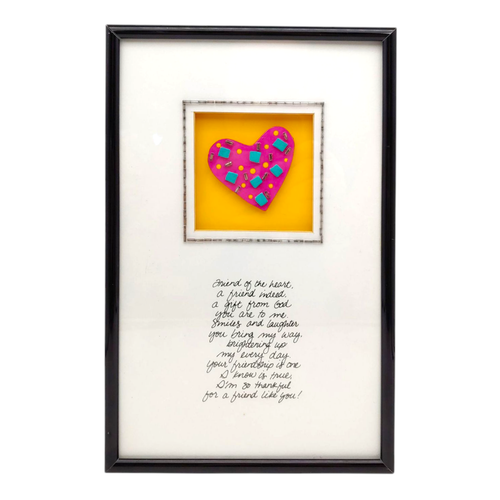 Bright Star Michelle Samara Wall Art - 7x11 Pink Yellow Heart ...