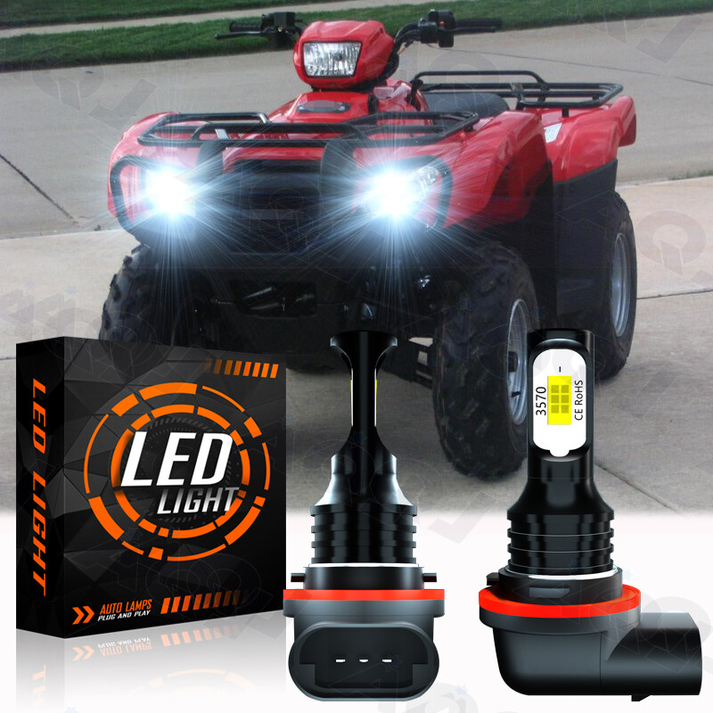 For Honda Foreman Rubicon 500 Rancher 420 12v pair 3pins LED Headlight ...