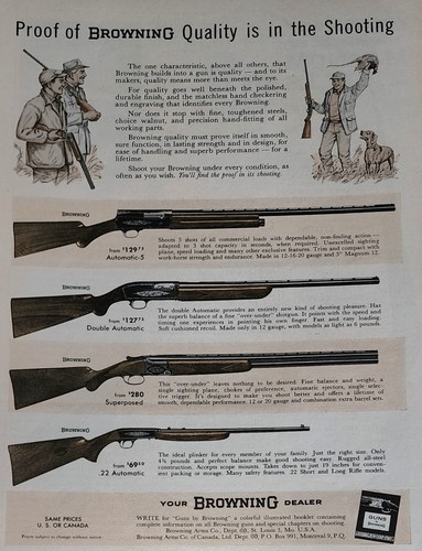 Browning .22 Rifle 5 Shotgun Gun Magazine Ad Picture 1959 Shooting Wall ...