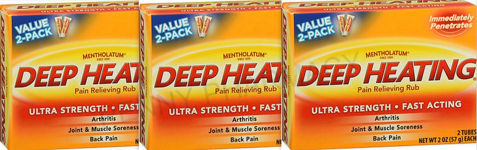 Mentholatum Deep Heating Pain Rub 2oz TWIN PACK ( 3 boxes ) 6 tubes ...