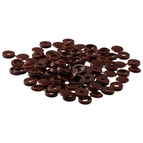 200 Pcs Brown Shutter Screw Caps Plastic Snap Covers Furniture Desk ...