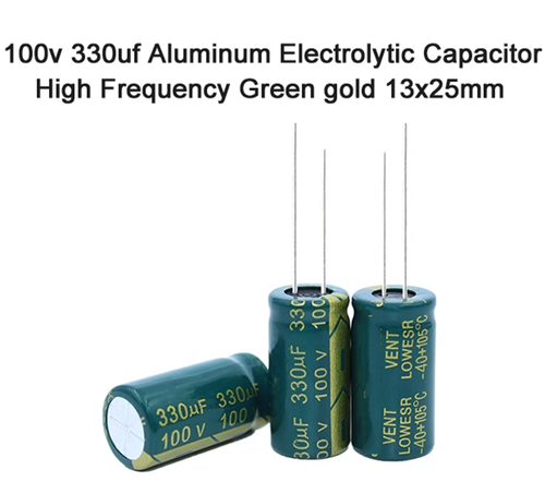 100v 330uf Aluminum Electrolytic Capacitor High Frequency Green gold ...
