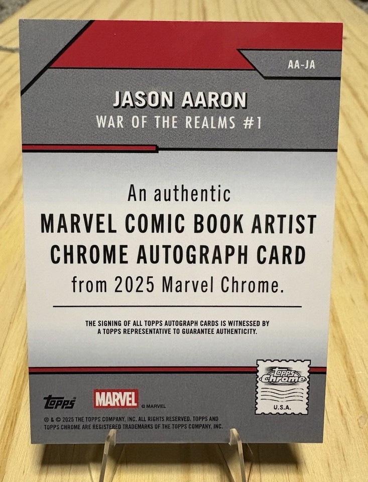 2025 Topps Chrome Marvel Jason Aaron Auto Purple Shimmer Refractor /75 ...