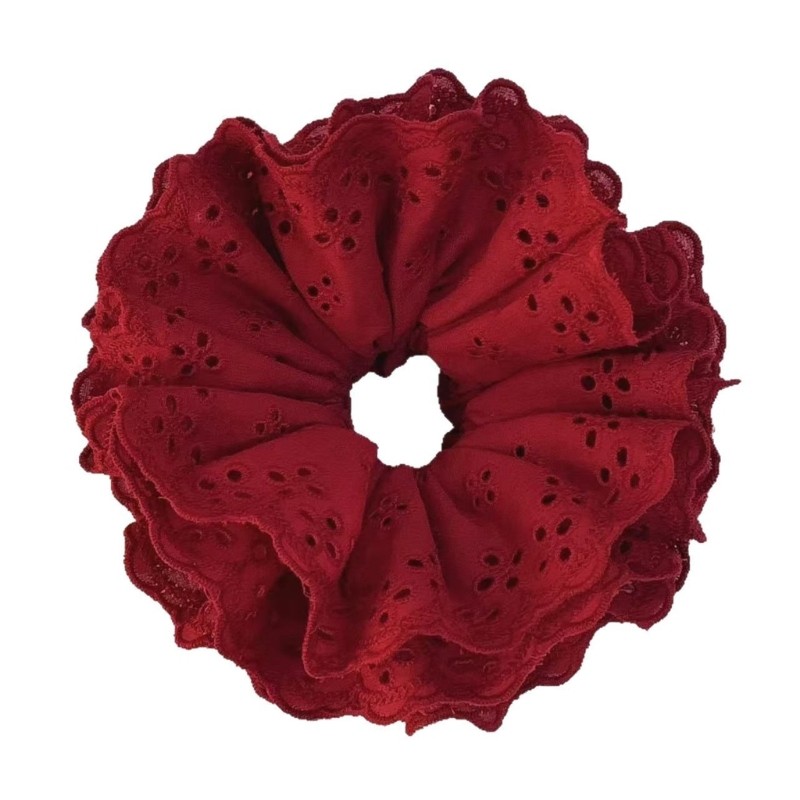 Lace Hair Scrunchies Oversized Hair Bun Scrunchy Ruffle Fashion ...