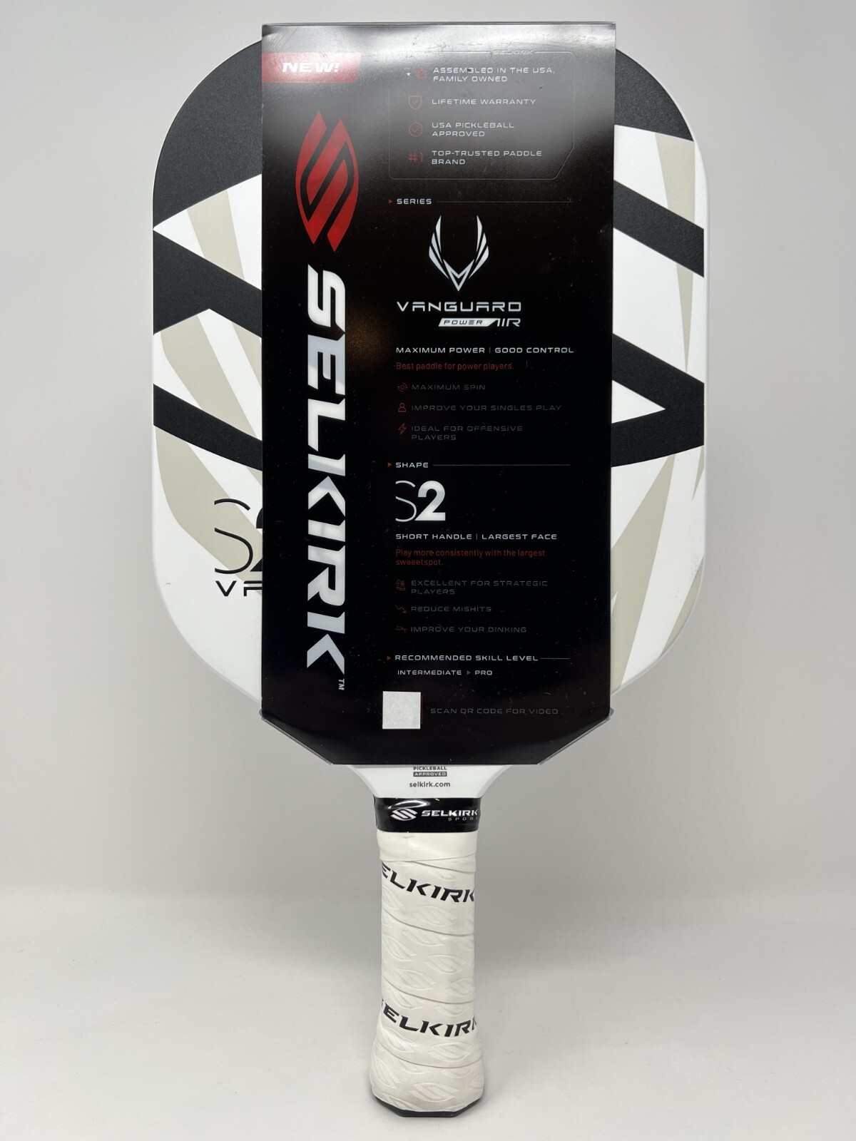 Selkirk Vanguard Power Air S2 Pickleball Paddle - Black for sale online ...