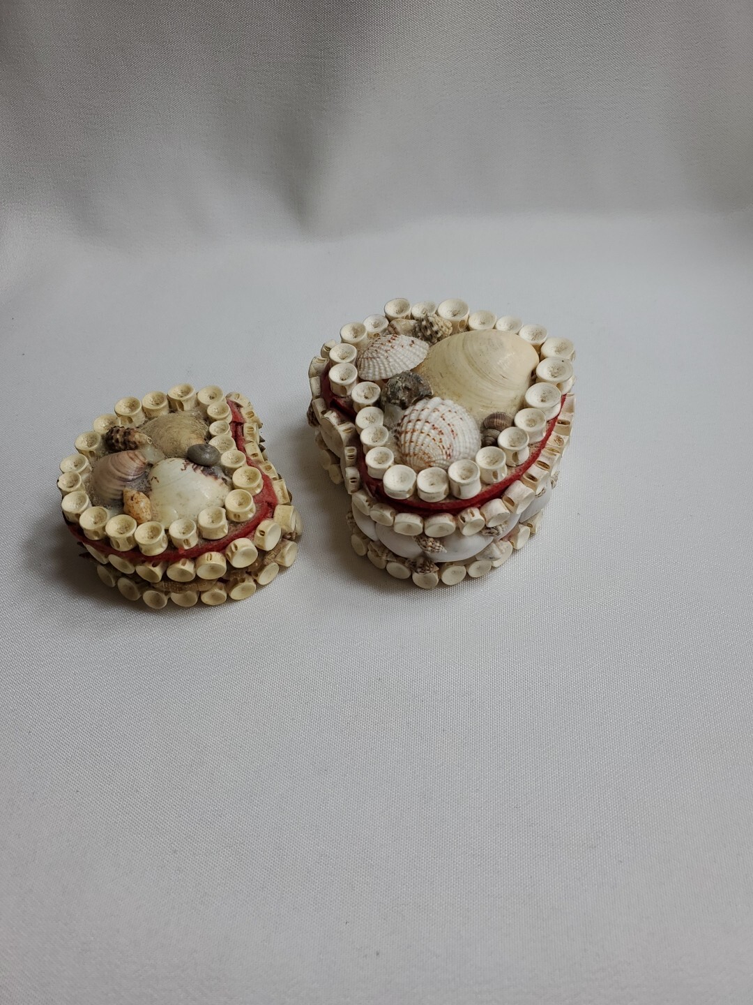 2 Sea Shell Art Jewelry Trinket Box Nautical Beach Home Shelf Decor ...