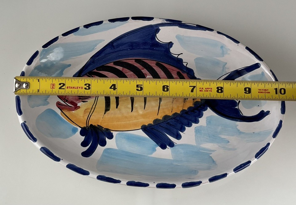 Fish Oval 10”x7” Dish / Wall Plate VIETRI Italy, Al Mare | eBay