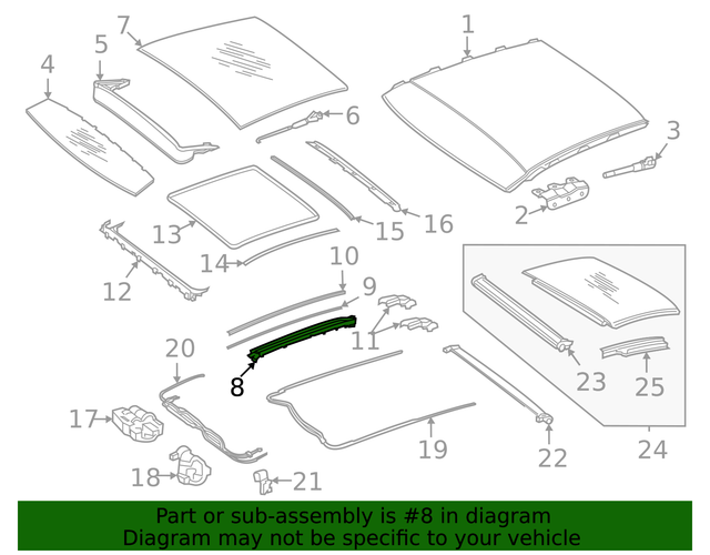 MERCEDES OEM 15-17 C300 Sunroof-slide Assembly Left 2057800175 for sale ...