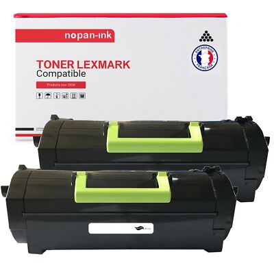 Toner LEXMARK 24B6015 #6015 Noir Compatible x2 NOPAN-INK | eBay