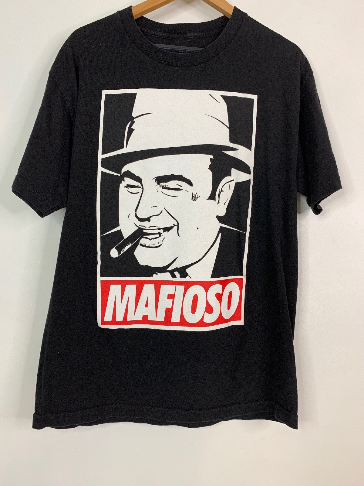 Mafioso Gangster Red Label Logo Cigar Smoke Black Sho… - Gem