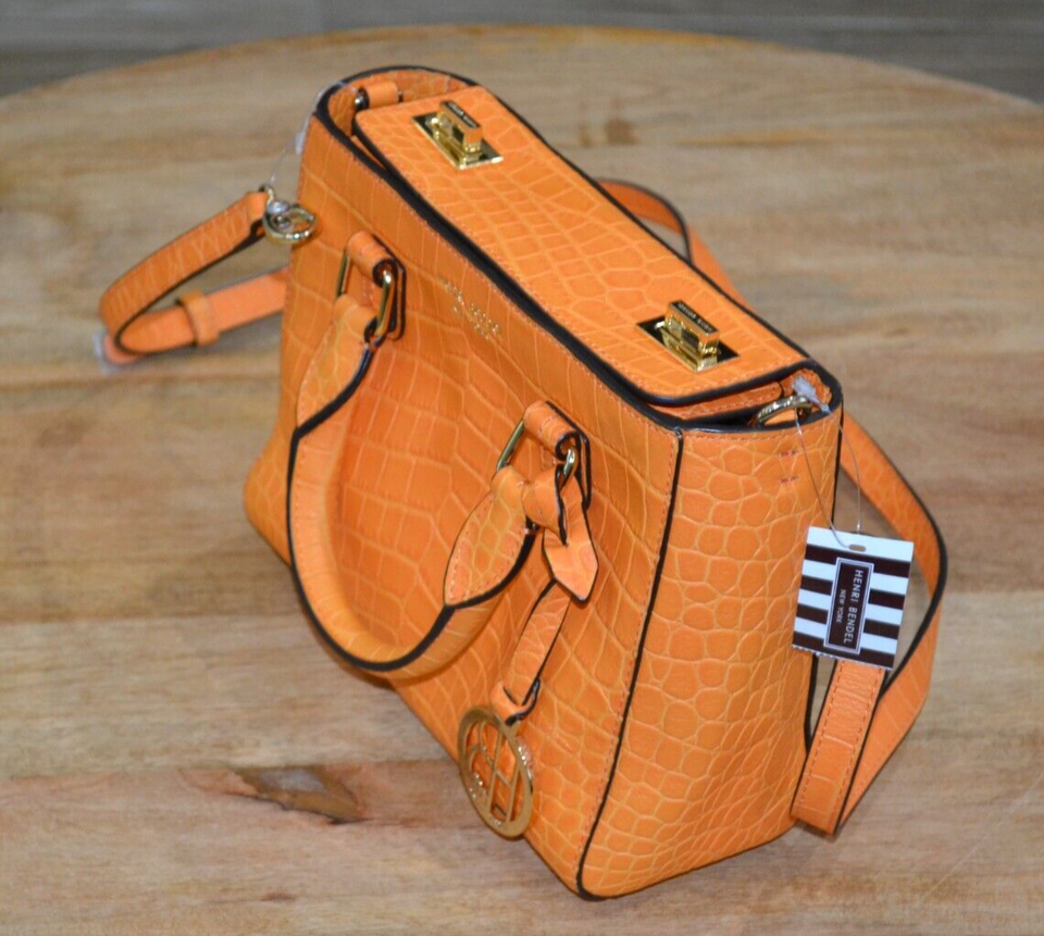 Henri Bendel West 57th Mini Turnlock Croco Satchel | eBay