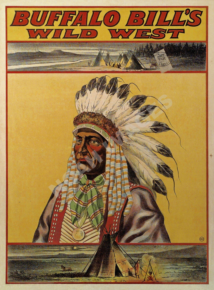 Buffalo Bills Wild West Chief vintage circus poster repro 12x16 | eBay