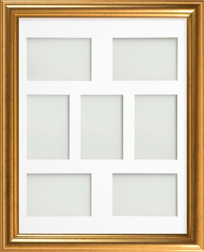 Multiple Photo Picture Frames Eldridge Gold With Multi Aperture Collage ...