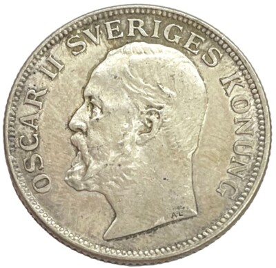1907 EB SILVER SWEDEN 1 KRONA OSCAR II COIN CONDITION AU+ | eBay