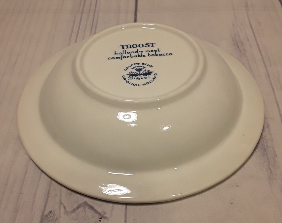 Vintage ~Troost Holland Tobacco Delft's Blue Guillotine Scene Ashtray ...