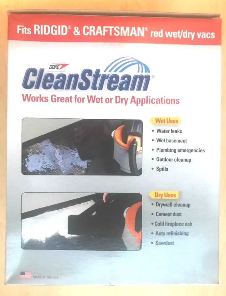 Cleanstream Pro Gore Wet/Dry HEPA Vacuum Cartridge Filter fits Ridgid ...