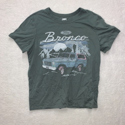 Ford Bronco Shirt Womens Large Green Graphic Car Tee | eBay