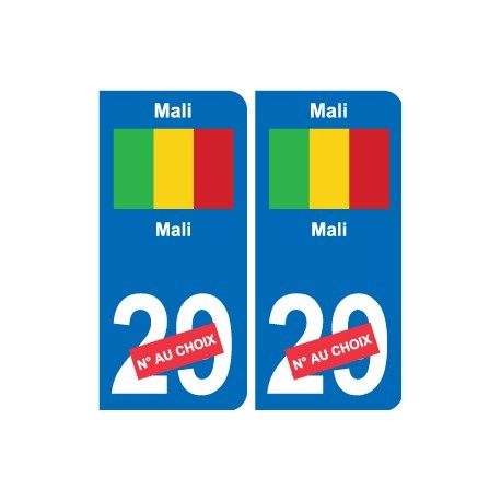 Mali Mali sticker numéro département au choix autocollant plaque ...