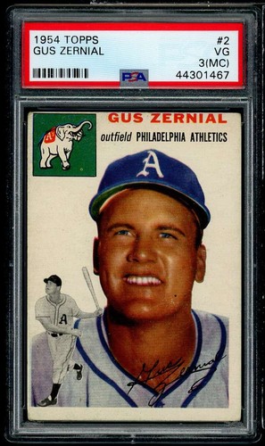 Gus Zernial Card 1954 Topps #2 PSA 3 mc | eBay