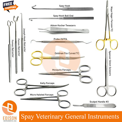 Spay Veterinary Feline General Surgery Instruments Kit Bitch Cat ...