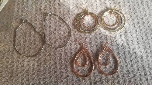 NEW WOT Park Lane Set Of 3 Pairs Of Pierced Earrings "Belle" "Bamboo ...
