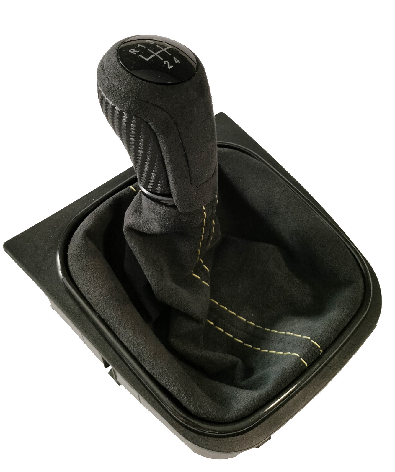 FÜR VW GOLF 5 6 EOS SCIROCCO SCHALTSACK ALCANTARA CARBON SCHALTKNAUF ...