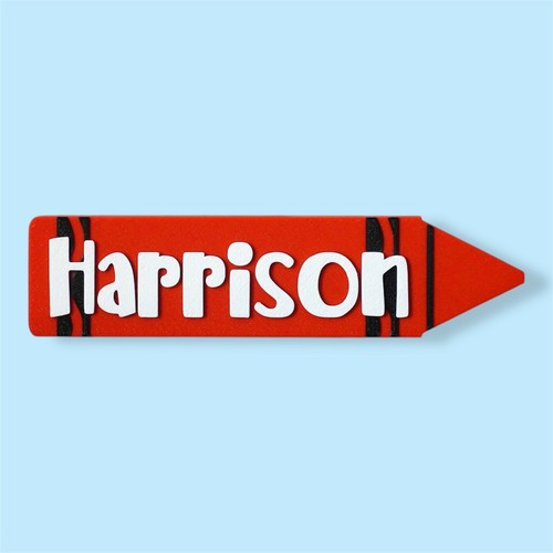 Crayon Name Sign 3D Printed Name Plate Crayon Art Teacher Gift | eBay