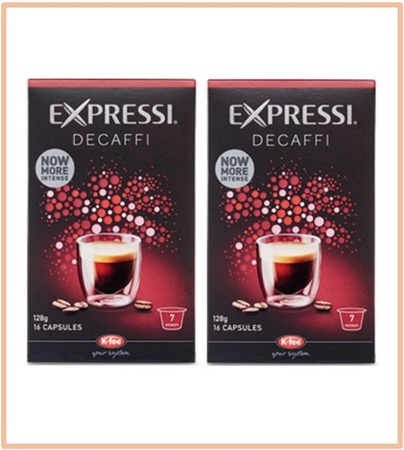 32 Capsules (2 boxes) Aldi Expressi Coffee Pods Decaffi - Intensity 7 ...