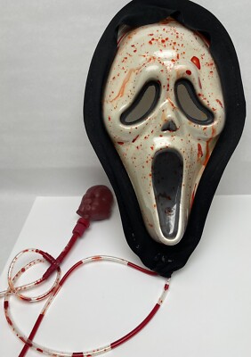 Scream Movie Ghost Face Bleeding Mask with Heart Blood Pump Halloween ...