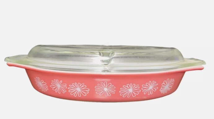 Vintage Pyrex Pink Daisy Casseroles and Lid 1.5 Qt White Daisy Flower ...