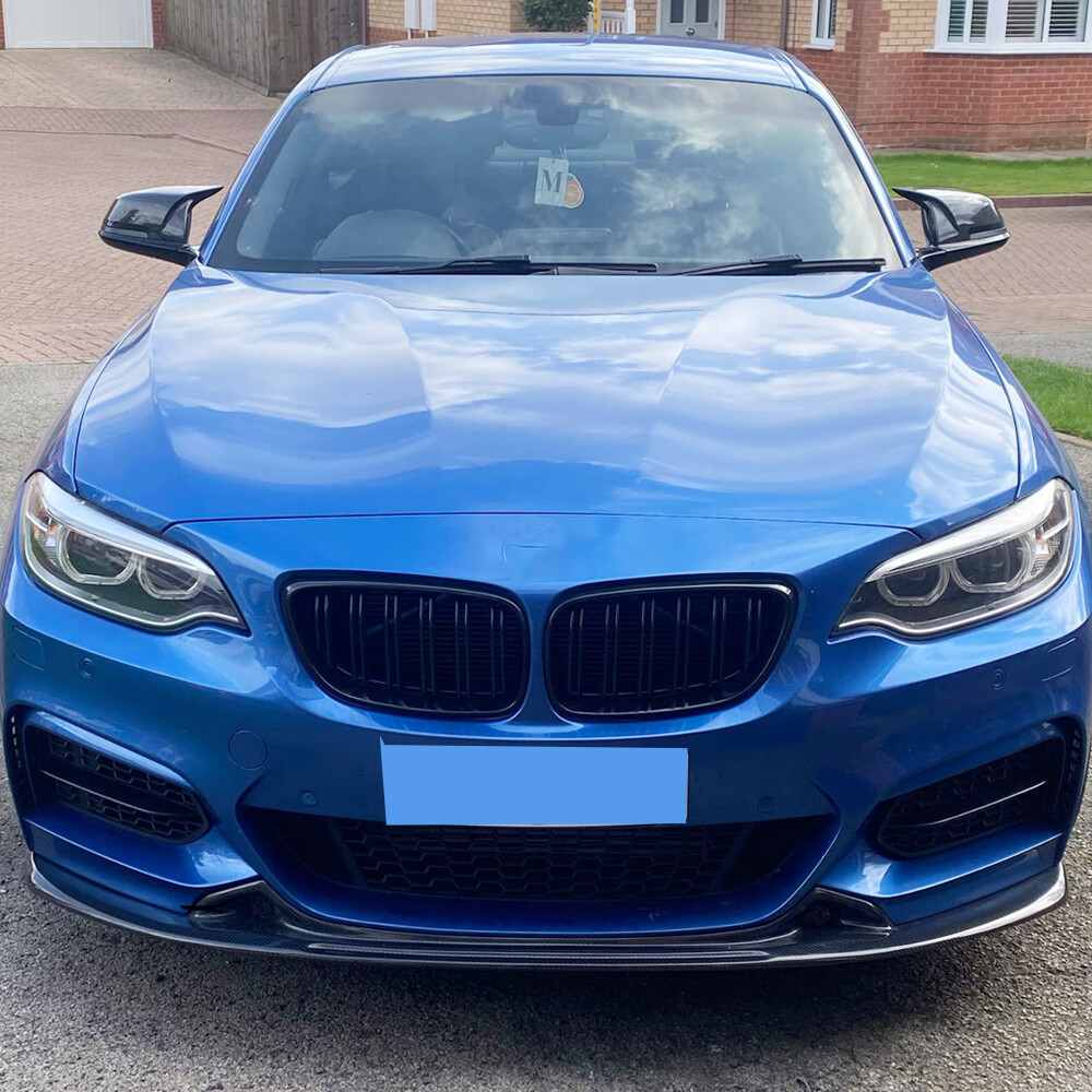 For BMW F22 M-Sport M235i M240i 2014-2019 Real Carbon Front Bumper Lip ...