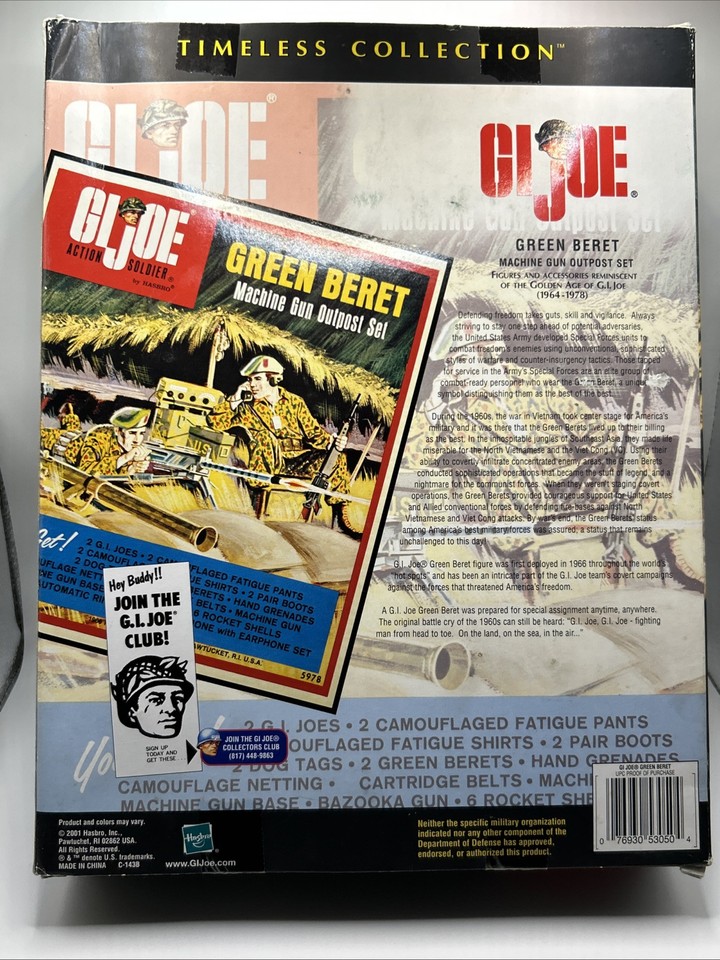 G.I. Joe Timeless Collection Green Beret Machine Gun Outpost Set 53050 ...