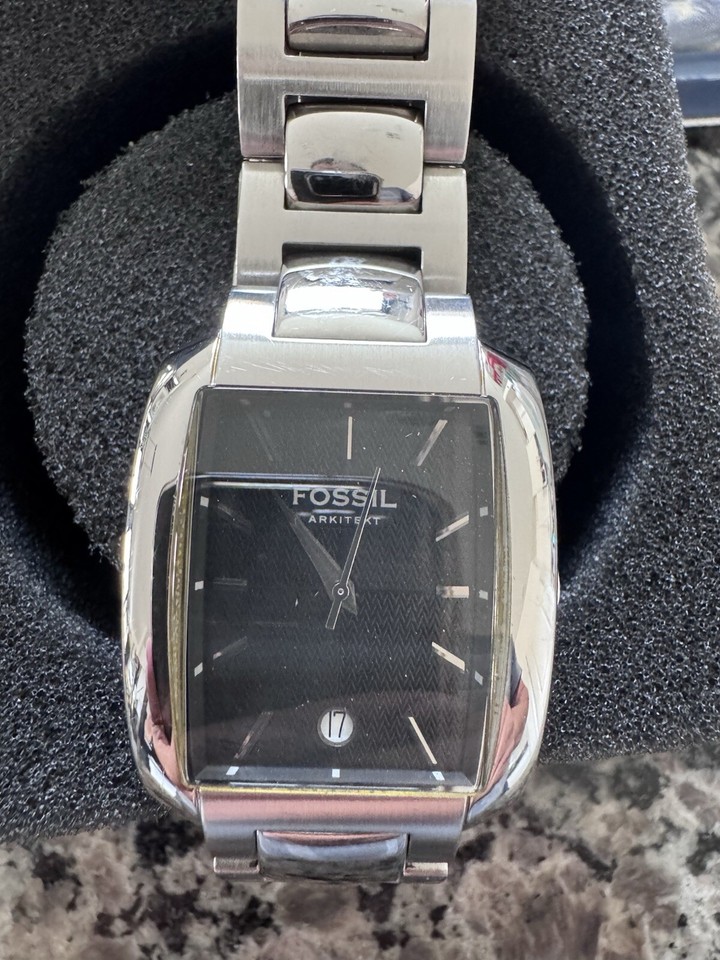 (Needs Battery) Men’s Fossil Arkitekt Watch - Stainless Steel Black ...