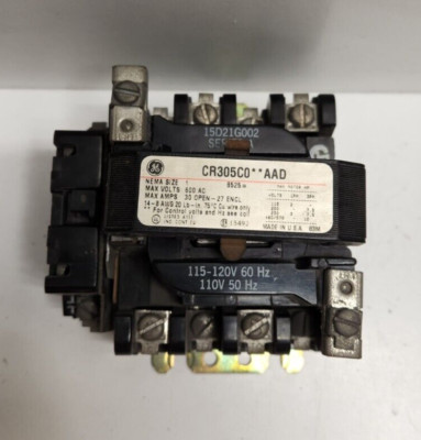 GUARANTEED! GE GENERAL ELECTRIC 600V 30A 120V COIL SIZE 1 CONTACTOR ...