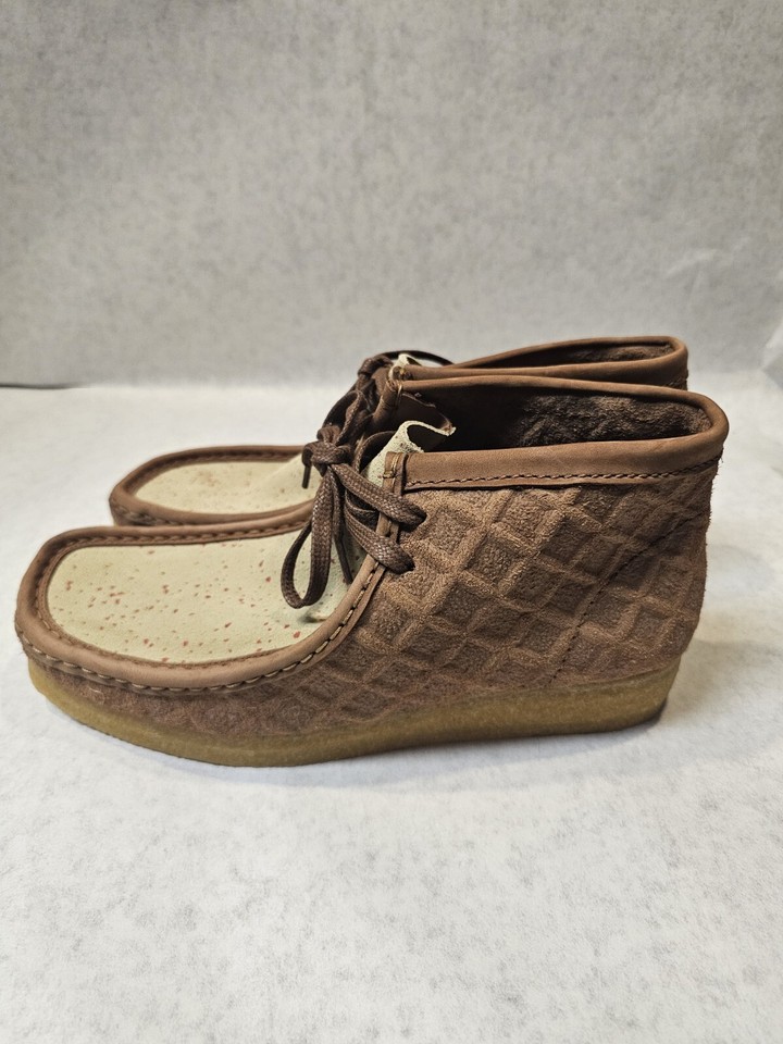 Clarks Originals X Sweet Chick Waffle Wallabees Brown Red Suede Shoes ...