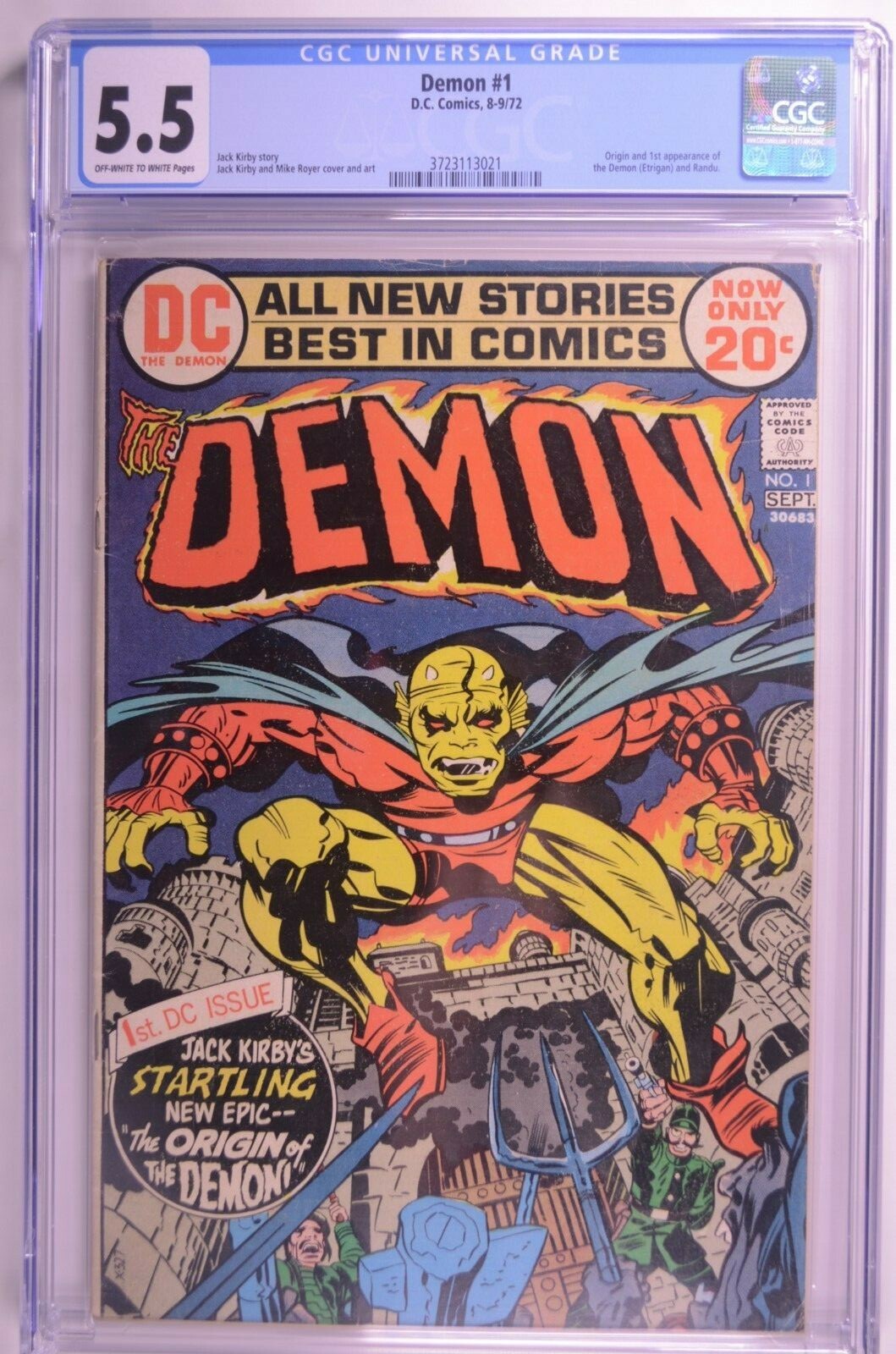 Demon #1 CGC 5.5 OW/W 1st app./Origin of (Etrigan) the Demon DC 8-9/ ...