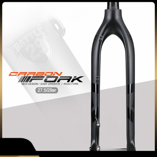 27.5/29er Dull Carbon Fiber Mountain Bike Rigid Fork MTB Bicycle Front ...