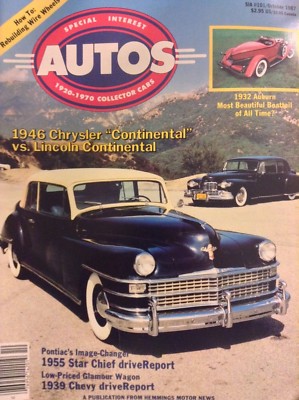 Special Interest Autos Magazine 1946 Chrysler Cont October 1987 ...