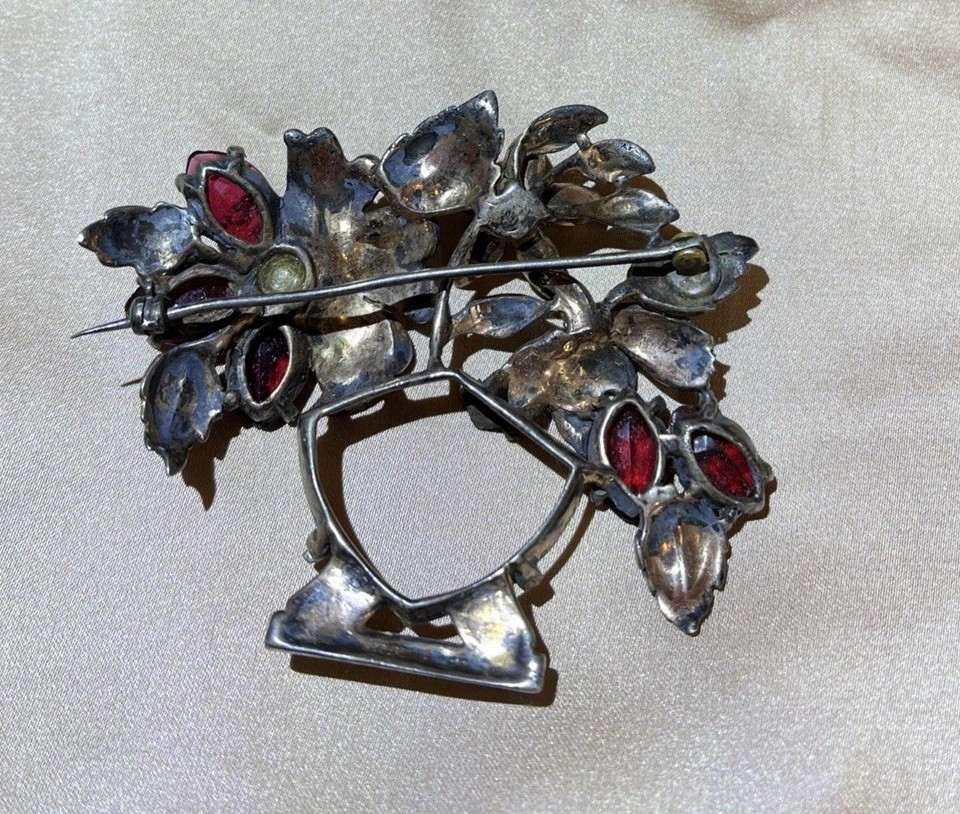 Vintage Ralph DeRosa Sterling Flower Vase Brooch - Signed - Missing ...
