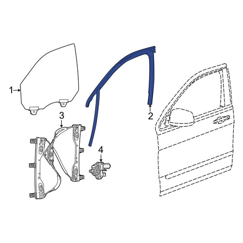 For Jeep Cherokee 2014-2023 Jeep 68442228AA Front Right Window Channel ...