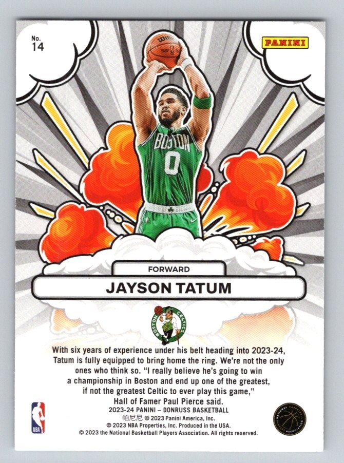JAYSON TATUM 2023-24 Panini Donruss Autograph NBA card TTM/IP signature ...