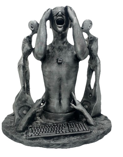 Custom Overthinking Thinker The Voices In My Head 6” Statue Sculpture ...