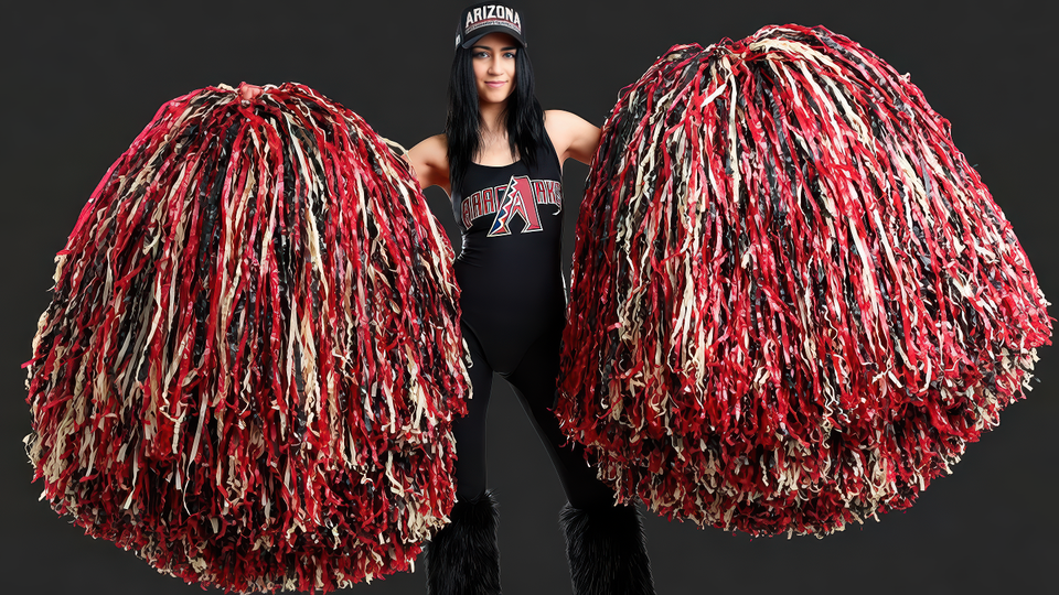 Extra Large Pro Vintage Cheerleader Pom Poms -16"- NFL, NCAA, MLB, NBA ...