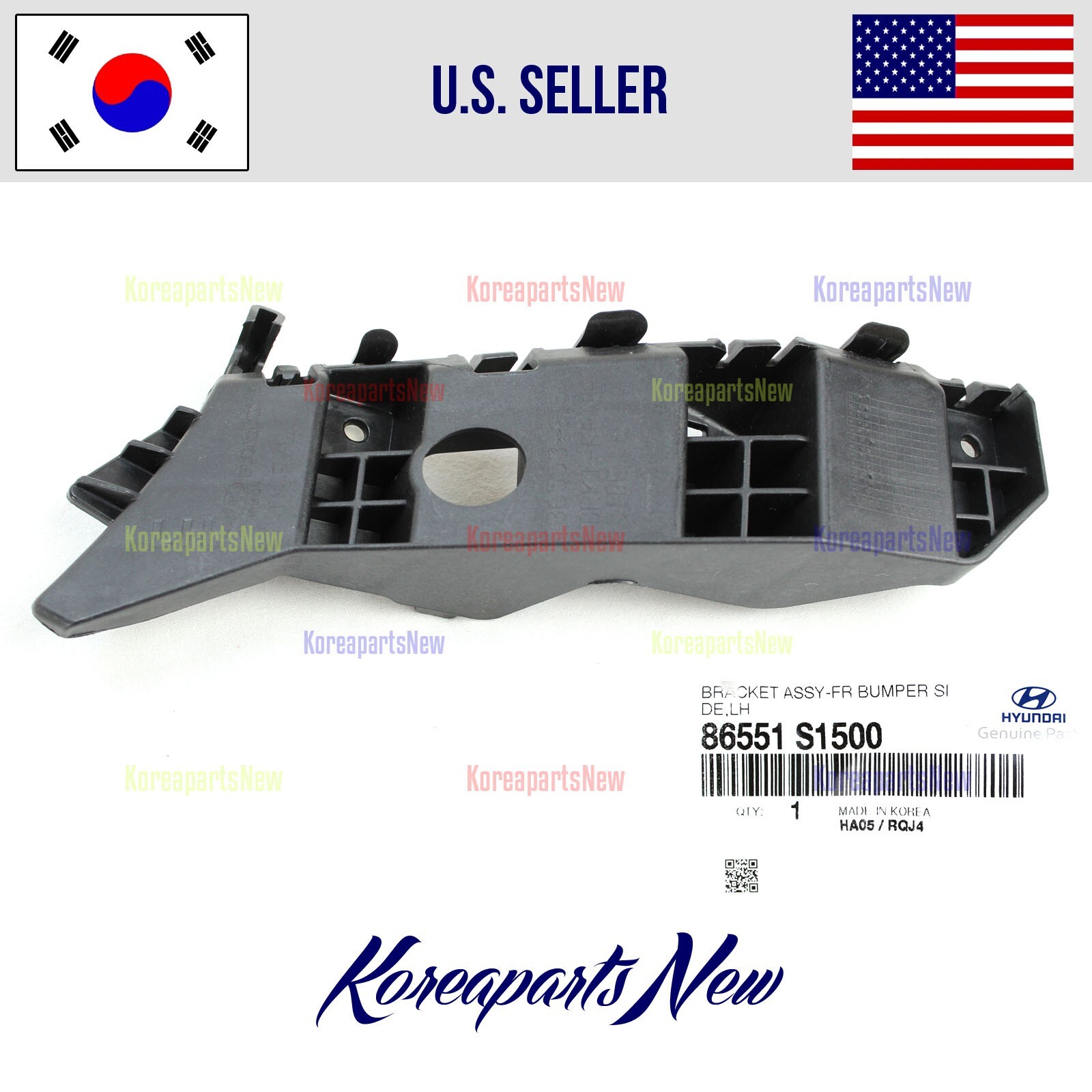 FRONT Bumper Bracket Retainer Left DRIVER 86551S2500 Hyundai Santa Fe ...