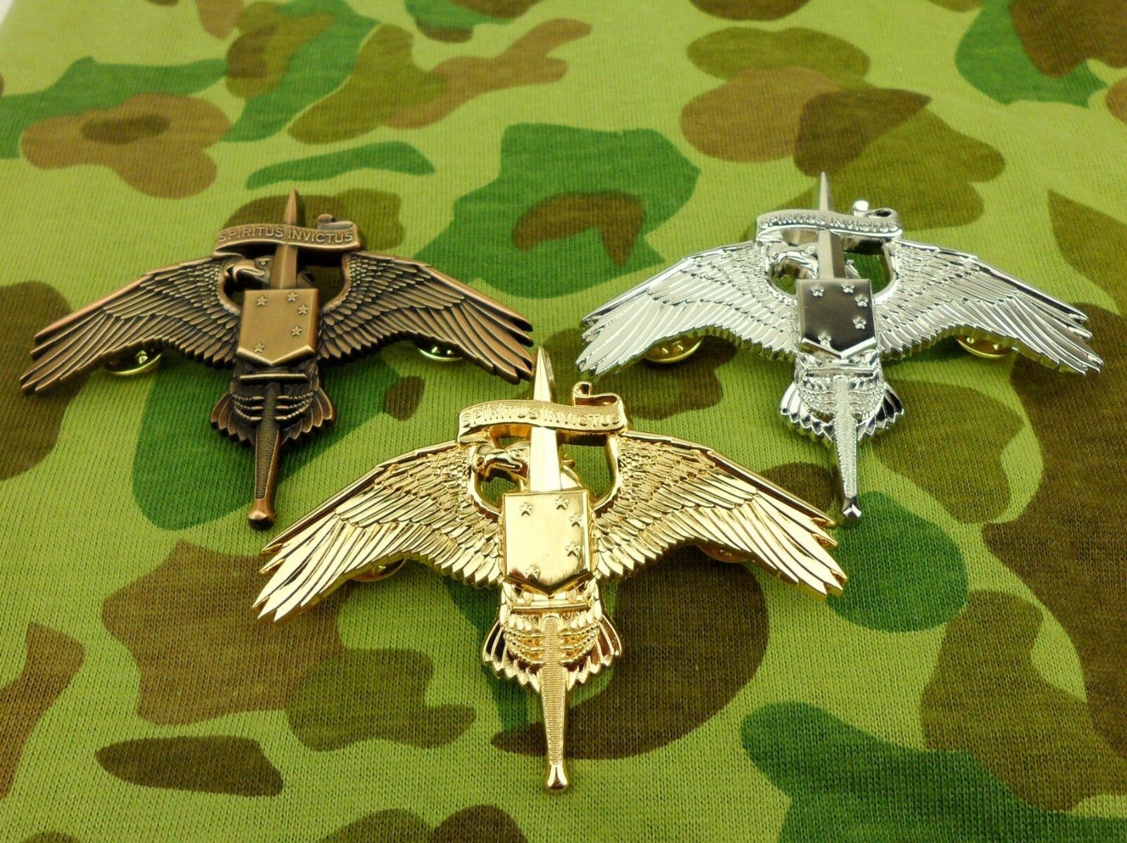 THREE COLORS US MARINE RAIDER INSIGNIA USMC MARSOC BADGE PIN | eBay